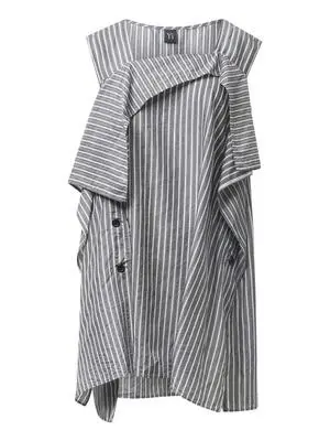 Y’s Flared Striped Blouse - Grey