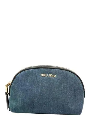 Miu Miu 2010-2026 Denim Cosmetic Pouch - Blue