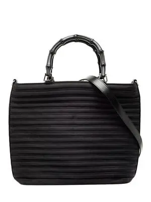 Gucci 20th Century Nylon Bamboo Satchel - Black