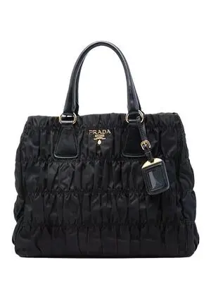 Prada Tessuto Gaufre Satchel - Black