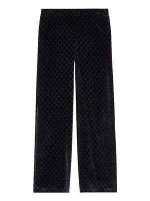 Gucci Gg Velvet Devoré Sportswear Pants - Black