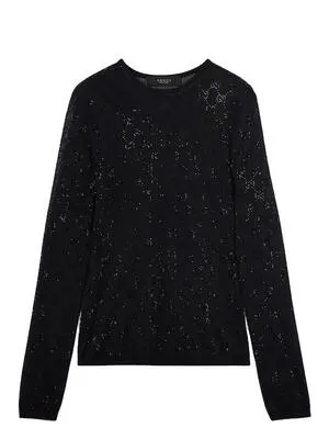 Gucci Gg Crystal Embroidered Top - Black