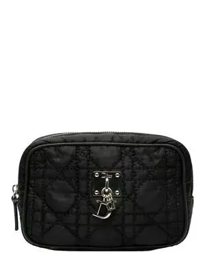 Dior 2008 Nylon Cannage Charm Trousse Pouch - Black