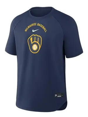 Nike Milwaukee Brewers Batting Practice Pregame Mlb Top - Blue