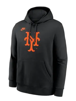 Nike New York Mets Cooperstown Logo Club Mlb Pullover Hoodie - Black