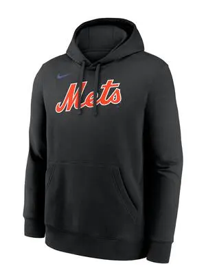 Nike New York Mets Club Mlb Pullover Hoodie - Black