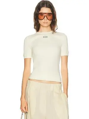 ENTIRE STUDIOS Entire Studios Lounge Ribbed Knit Jersey T-Shirt Pollen