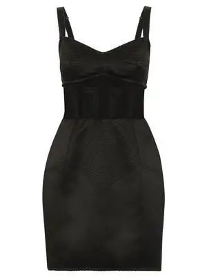 Dolce & Gabbana Short Satin Corset Dress - Black