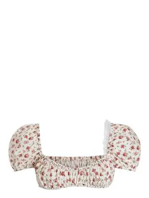 Dolce & Gabbana Rose-print Poplin Top - Multicolor