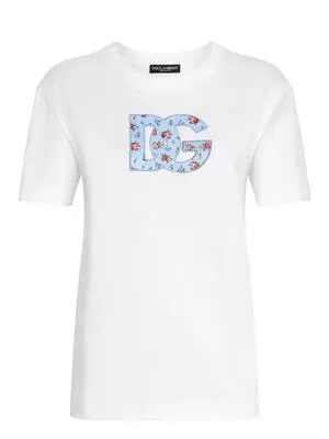 Dolce & Gabbana Jersey T-shirt With Dg Print Patch - White