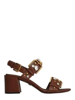 Dolce & Gabbana Keira Cowhide Sandals With Embellishments - Multicolor