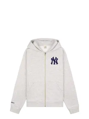 SPORTY & RICH Heritage Yankees Zip-up Hoodie - Grey