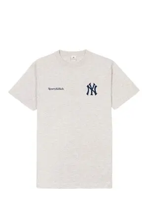 SPORTY & RICH Yankees Curve T-shirt - Grey