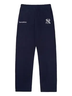 SPORTY & RICH Heritage Yankees Cashmere Trousers - Navy