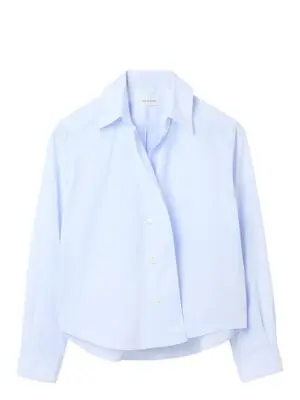 HOUSE OF DAGMAR Cropped Button-up Shirt - Light Blue