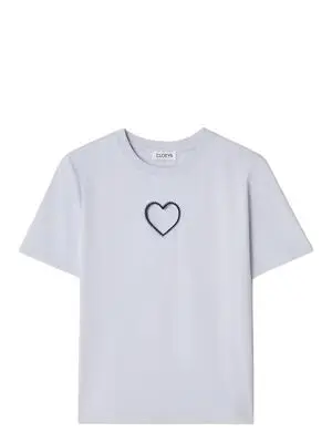 CLOEYS Heart T-shirt - Light Blue