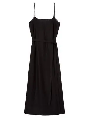 GWYN Strappy Midi Dress With Belt - Black