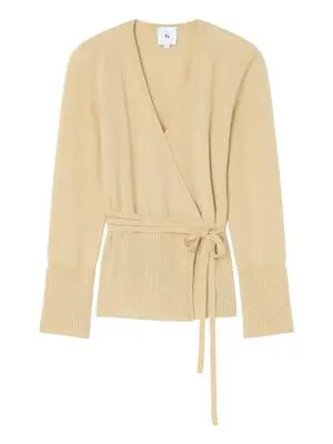 GWYN Natalie Cashmere Wrap Sweater - Butter