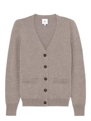 GWYN Signature Cashmere-silk Cardigan - Khaki
