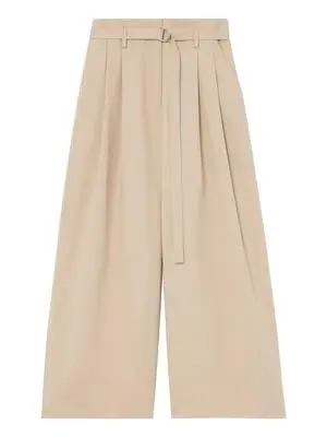 GWYN Juju Cropped Wide-leg Trousers - Khaki