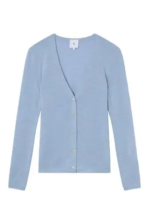 GWYN Sadie Cashmere-silk Cardigan - Light Blue
