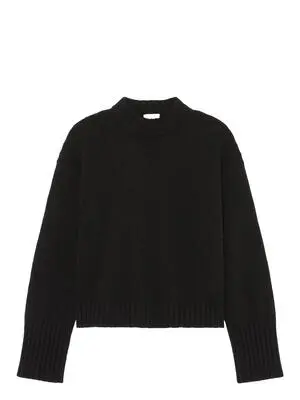 GWYN Relaxed Virgin Wool Crewneck Sweater - Black