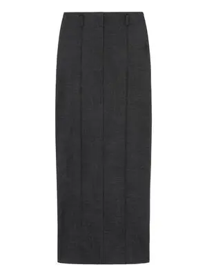 GWYN Straight Long Trouser Skirt - Charcoal