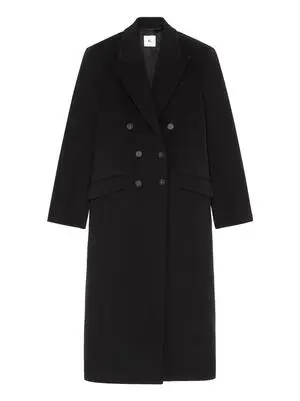 GWYN Double-breasted Overcoat - Black