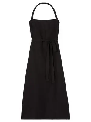GWYN Blair Halter Linen Dress - Black