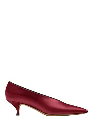 EMME PARSONS Veneto Satin Pumps - Burgundy Satin