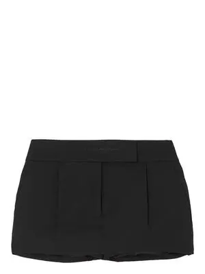 Alexander Wang Embroidered Pleated Wool-twill Shorts - Black