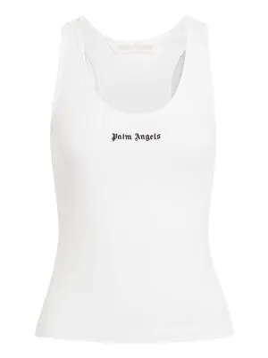 Palm Angels Embroidered Cotton-blend Jersey Tank - White