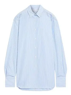 ANOTHER TOMORROW Striped Cotton-Poplin Shirt