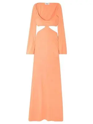 Attico Leslie Cutout Jersey Maxi Dress - Peach