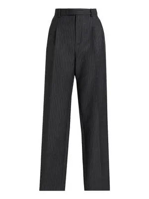 Sandro Pinstriped Wool Straight-leg Pants - Dark Gray