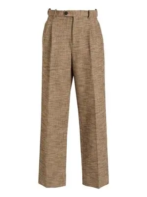 Sandro Houndstooth Tweed Straight-leg Pants - Light Brown