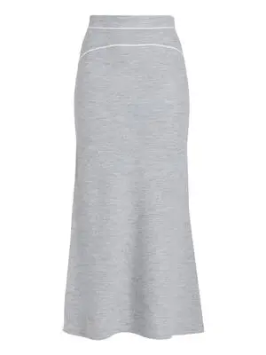 Sandro Wool Maxi Skirt - Light Gray