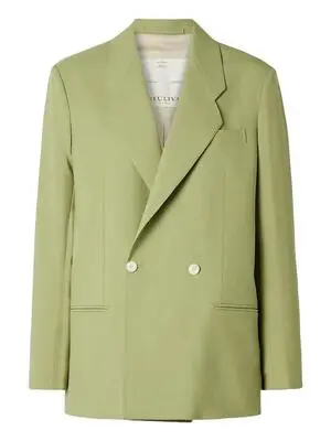 Giuliva Heritage The Anna Double-breasted Wool Blazer - Sage Green