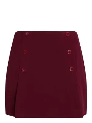 Sandro Pleated Twill Mini Skirt - Merlot