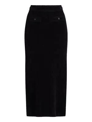 Sandro Pointelle-knit Midi Pencil Skirt - Black
