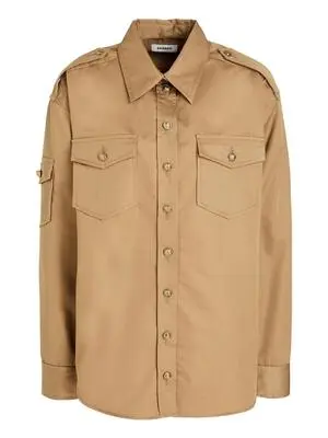Sandro Cotton-blend Twill Shirt - Sand