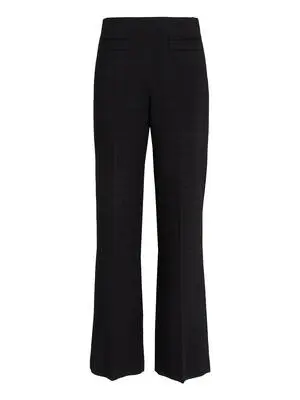 Sandro Bouclé-tweed Wide-leg Pants - Black