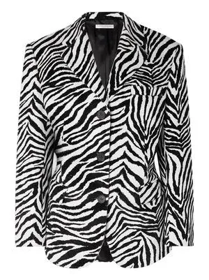 Alessandra Rich Zebra-print Cotton-velvet Blazer - Animal Print