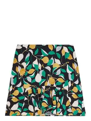 La DoubleJ Drifter Ruffled Printed Mini Skirt - Jade