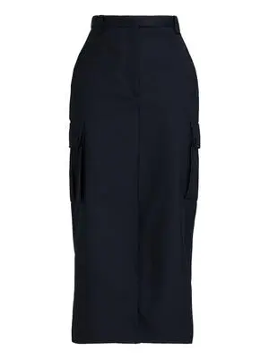 Sandro Twill Midi Skirt - Navy