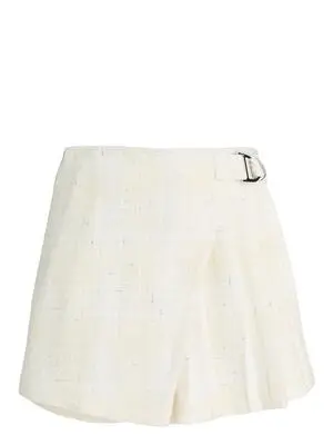 Maje Metallic Tweed High-rise Shorts - Ivory