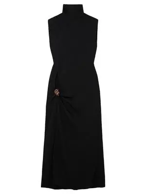 Johanna Ortiz Cutout Crepe Midi Dress - Black