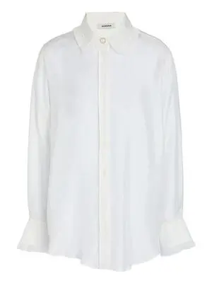 Sandro Silk-twill Shirt - Off-white