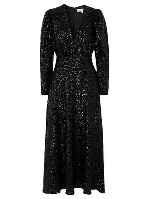 Borgo De Nor Bernadette Sequined Crepe Maxi Dress - Black