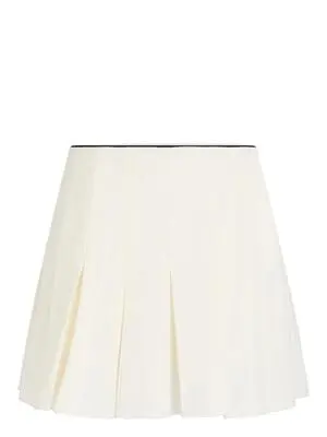 Maje Pleated Jersey Mini Skirt - Ivory